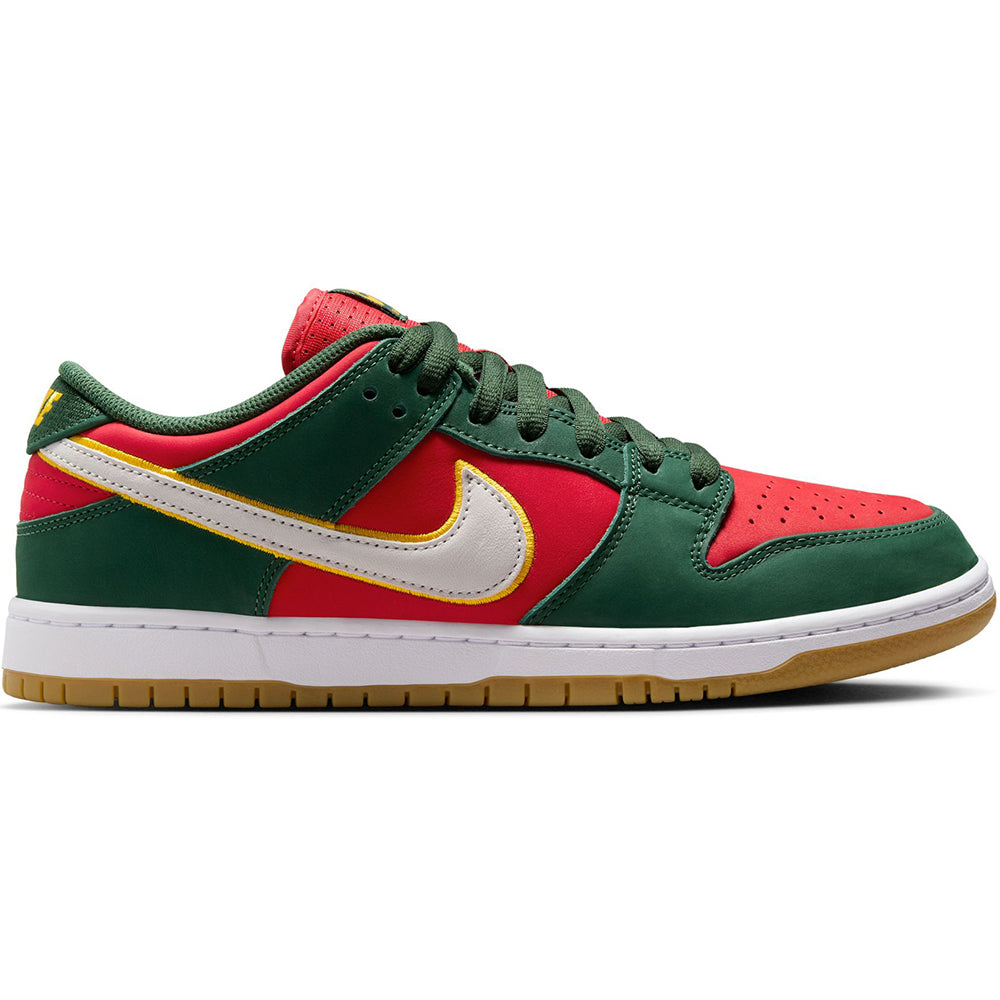 Nike SB Dunk Low Pro Premium Shoes Fir/White-University Gold-Fire Red ...