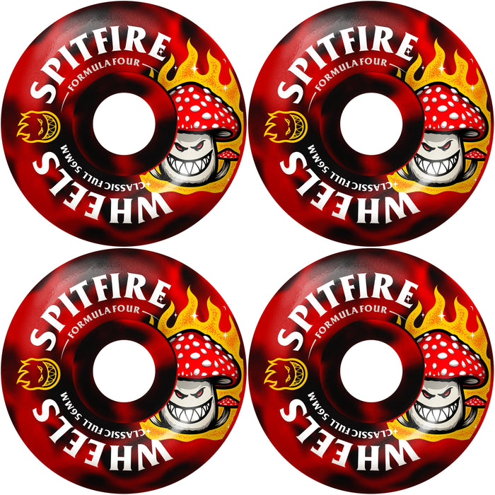 Spitfire Formula Four Shroom Bighead Classic Full 99du Black/Red Swirl ...